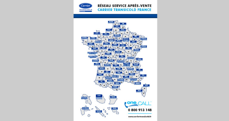 Carte du réseau français SAV CARRIER - Pihen
